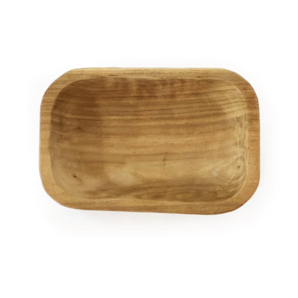 Tigela Madeira Retangular C30xL20xA8cm